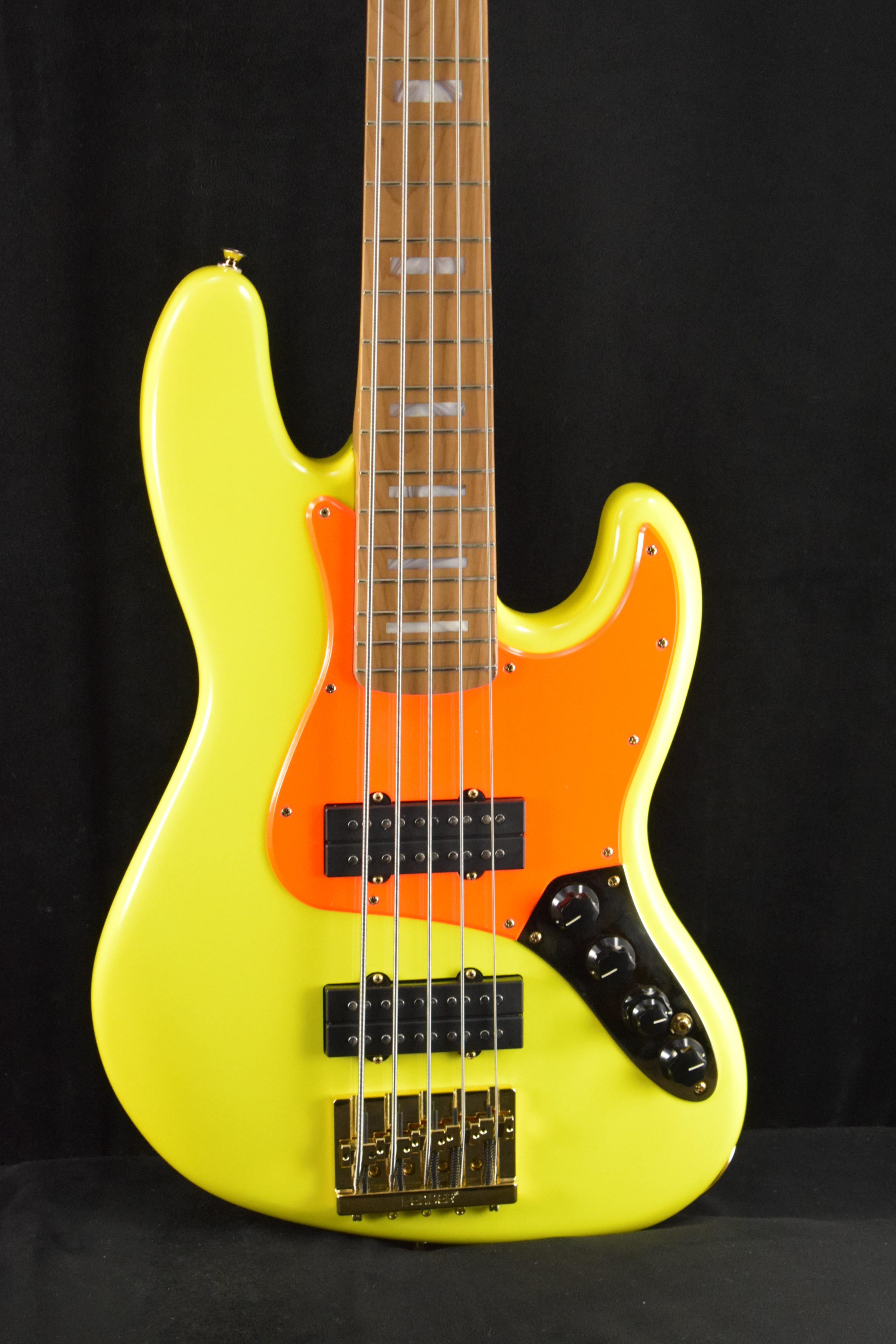 Fender MonoNeon Jazz Bass V Maple Fingerboard Neon Yellow – Fuller's Guitar